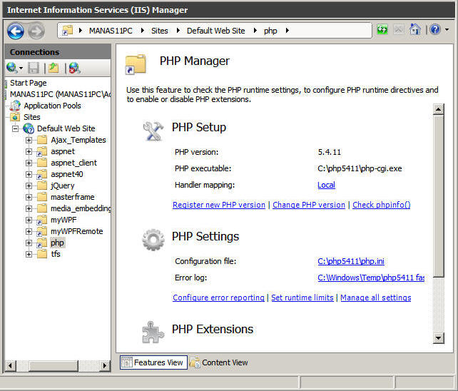 Iis 7 0 And Php With Php Manager